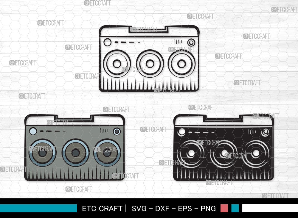 Radio Boombox SVG | Radio Svg | Boombox Svg | Cassette Tape Player Svg ...