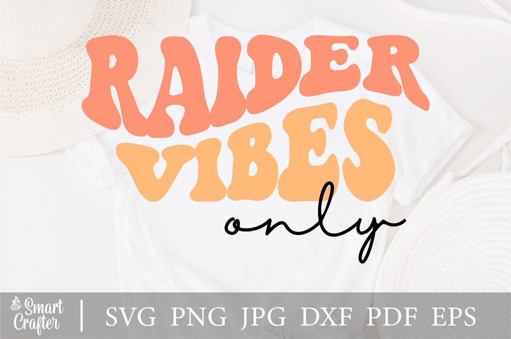 Raider Vibes Only svg, wavy style svg, EPS PNG Cricut Instant Download ...