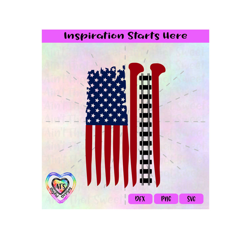 Railroad Ties | Track | Stakes | US Flag | Colors | No Background ...