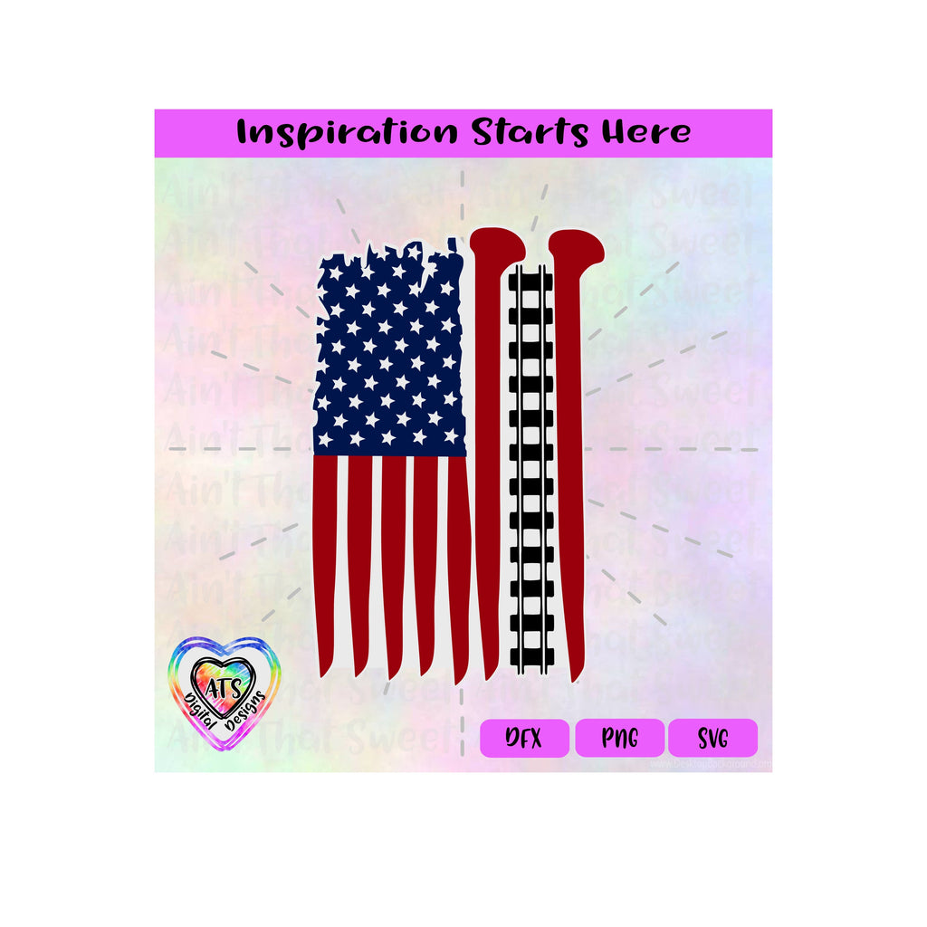 Railroad Ties | Track | Stakes | US Flag | Colors | With Background ...