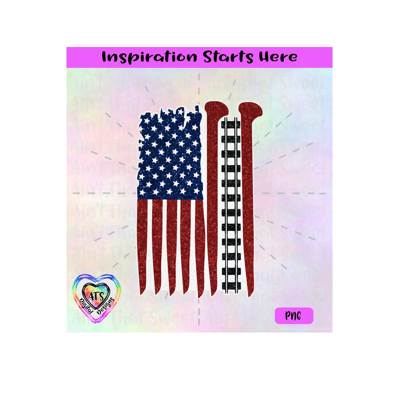 Railroad Ties | Track | Stakes | US Flag | Colors | With Background ...