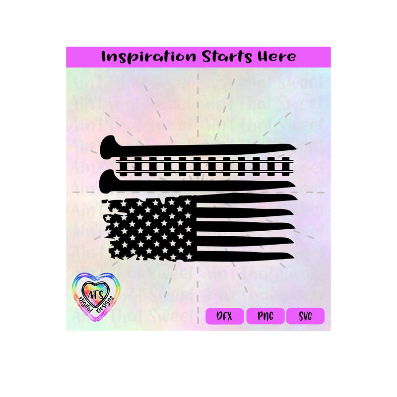 Railroad Ties | Track | Stakes | US Flag - Transparent PNG, SVG, Dxf ...