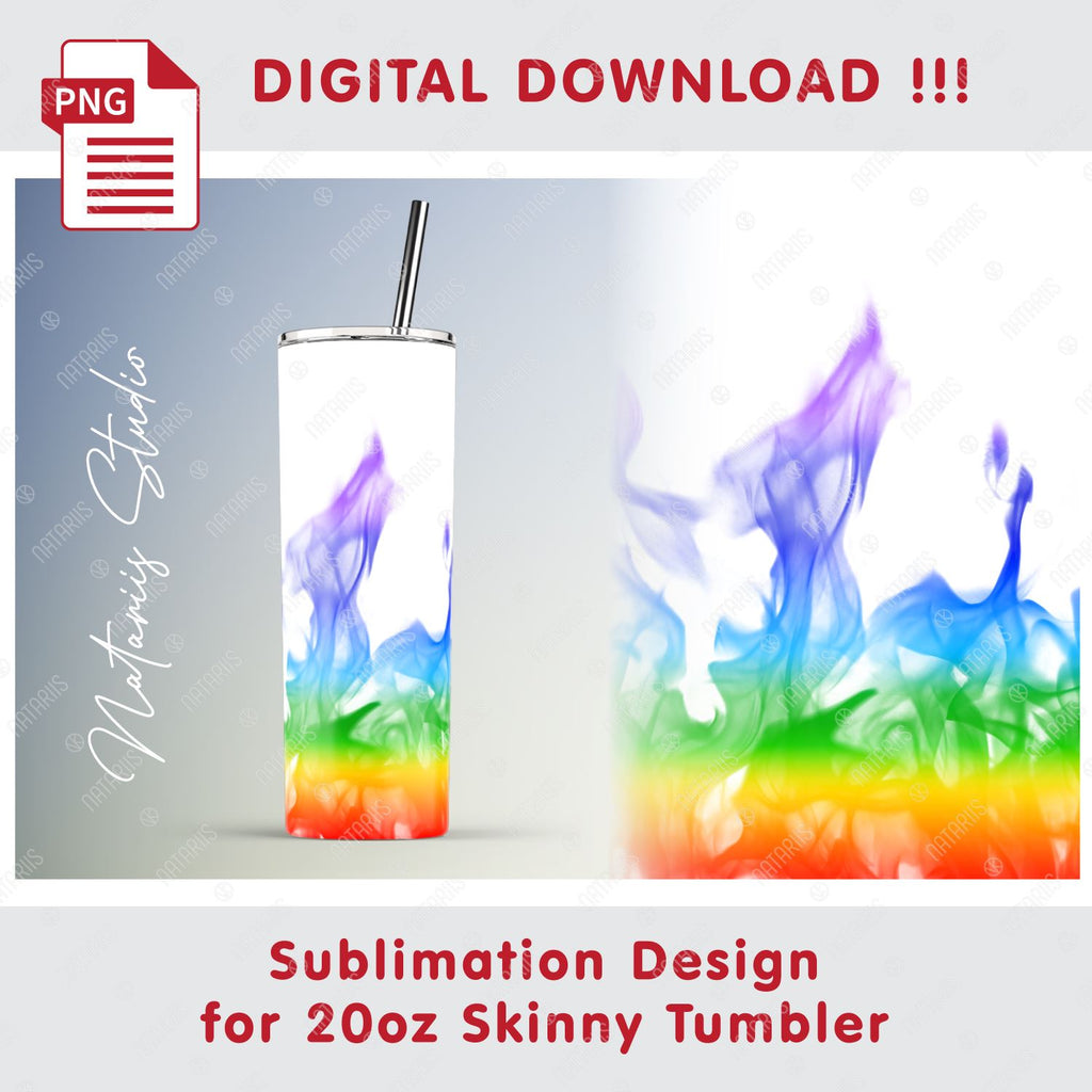 Rainbow Sublimation designs for 20oz SKINNY TUMBLER - So Fontsy