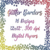 Rainbow Glitter Borders Digital Paper - So Fontsy
