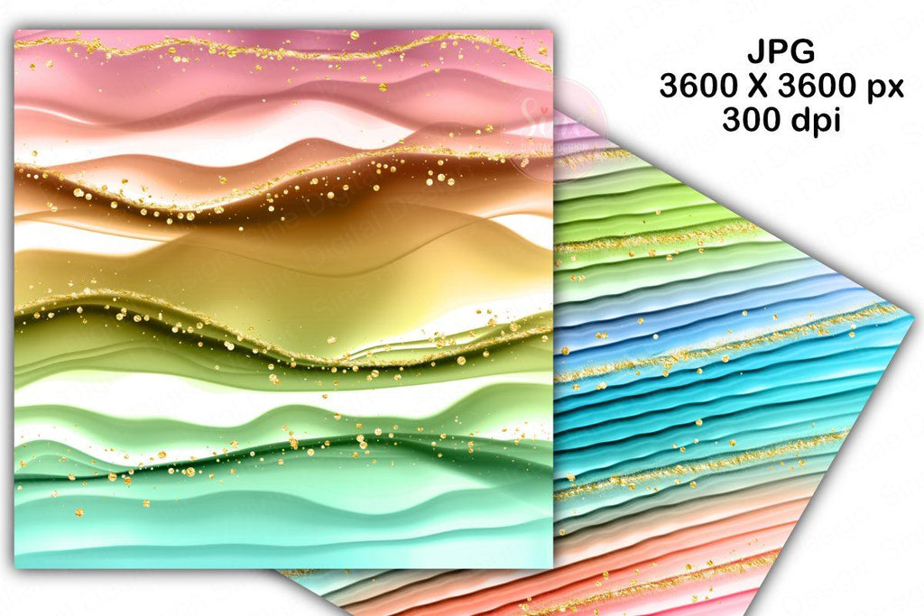 Rainbow Ink Glitter Background Digital Papers - So Fontsy