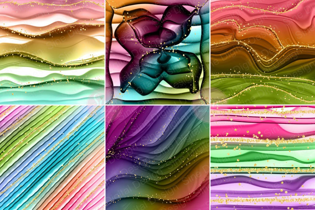 Rainbow Ink Glitter Background Digital Papers - So Fontsy