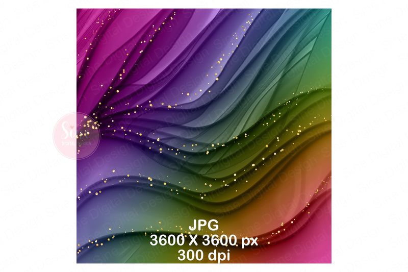 Rainbow Ink Glitter Background Digital Papers - So Fontsy