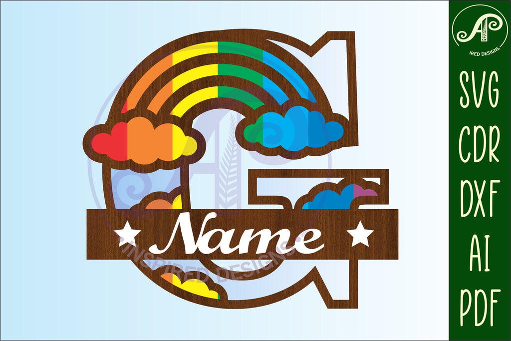 Rainbow Monogram Letter G SVG file - So Fontsy