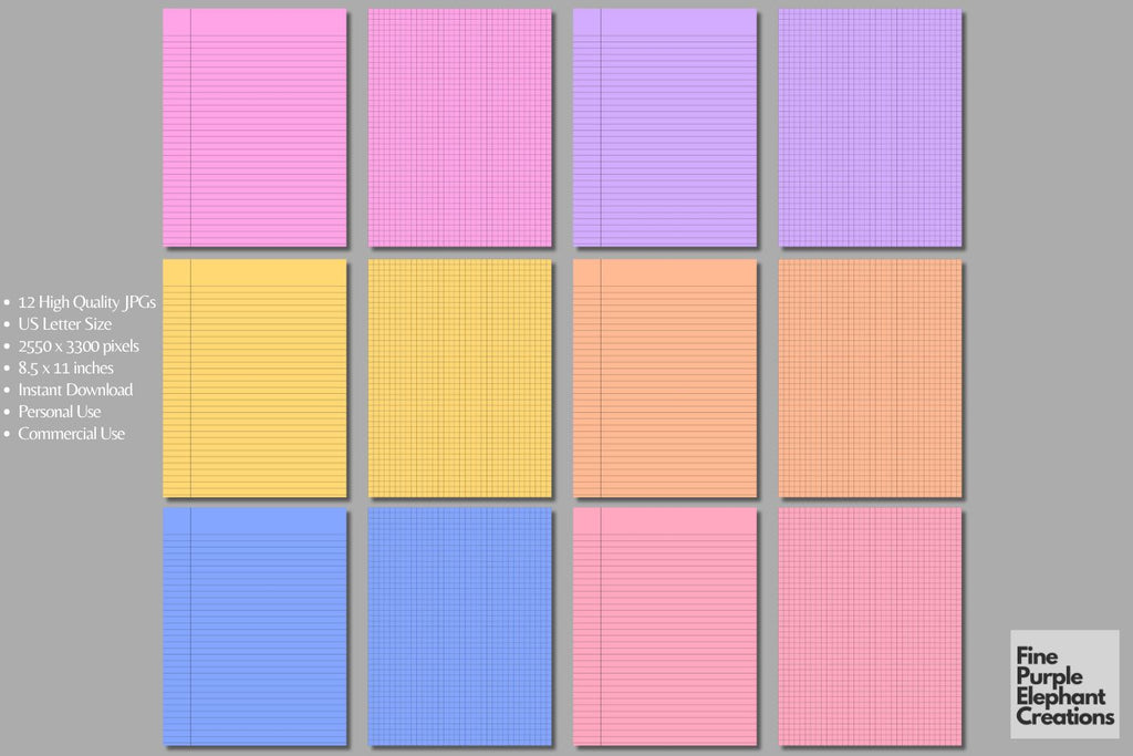 Rainbow Notebook Paper | Writing Sheets - So Fontsy
