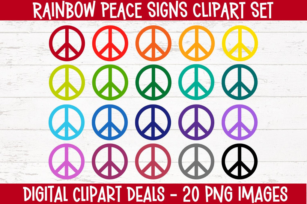 Rainbow Peace Signs - So Fontsy