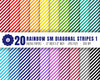 Rainbow Small Diagonal Stripes Digital Paper Set 1 - Diagonal Stripes ...