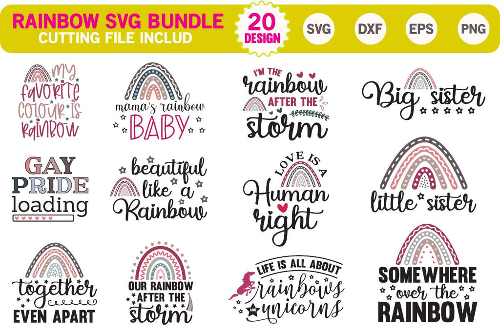 Rainbow SVG Bundle - So Fontsy
