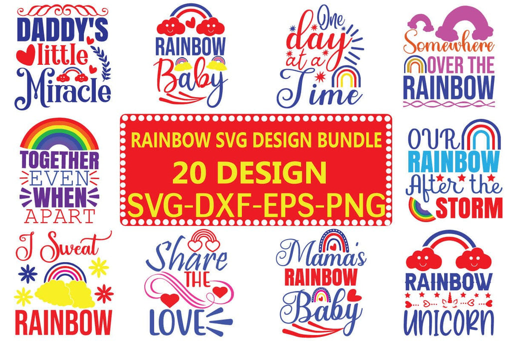 Rainbow Svg design bundle - So Fontsy