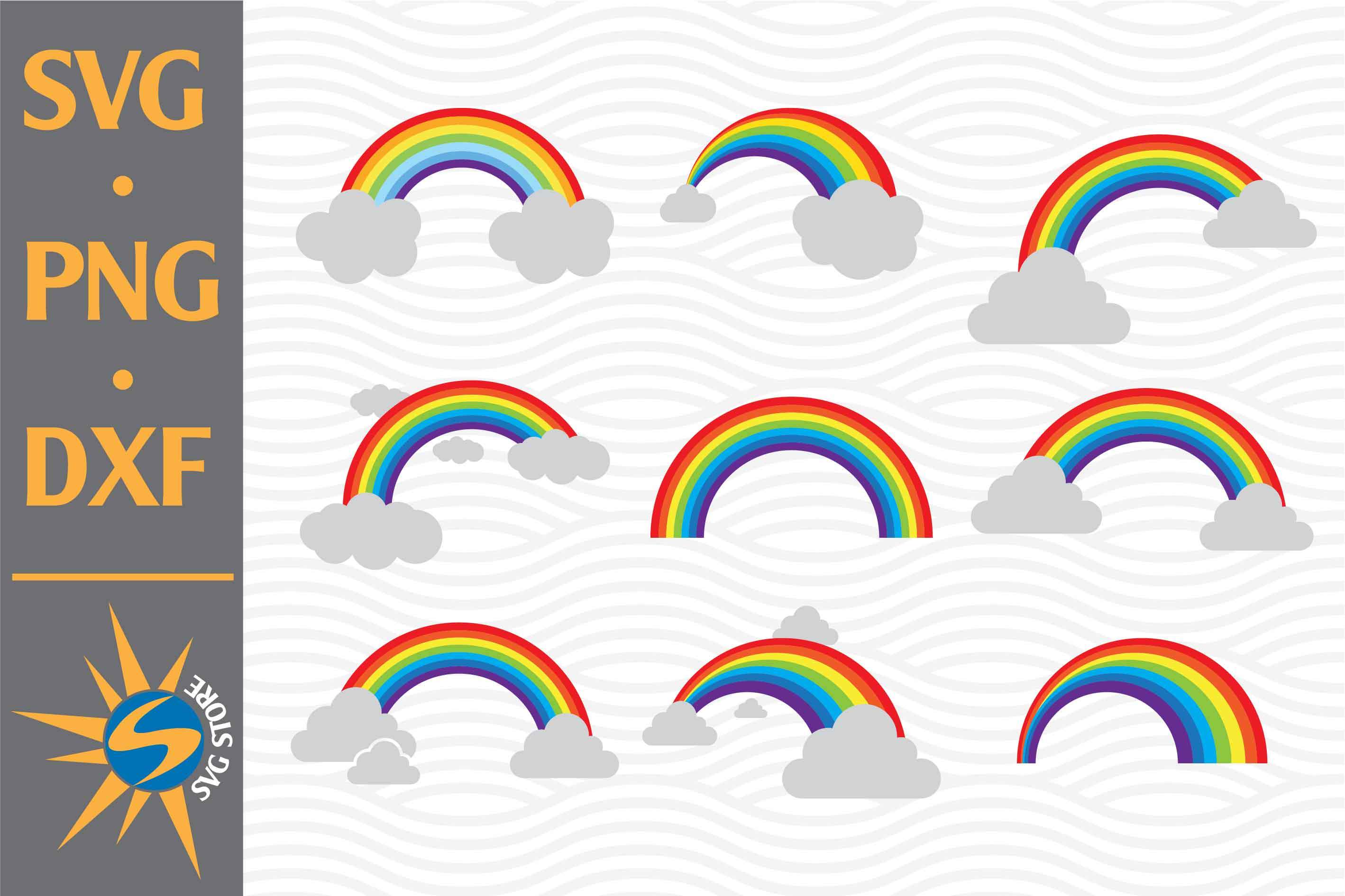 Rainbow SVG, PNG, DXF Digital Files Include - So Fontsy
