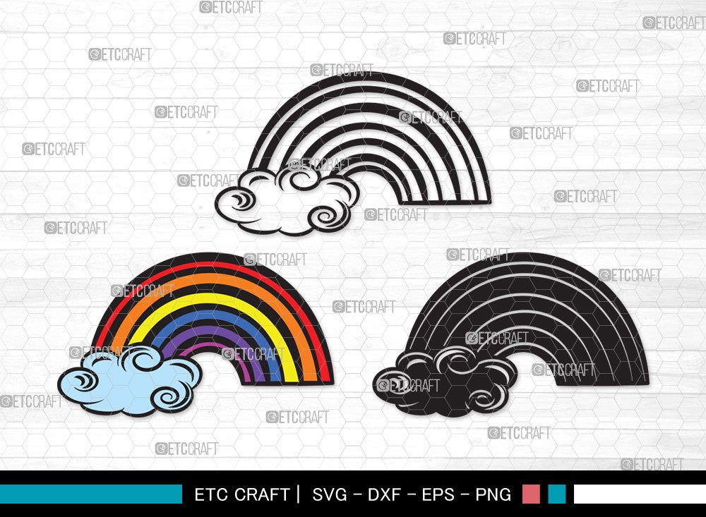 Rainbow SVG | Rainbow Svg | Cloud Svg | Rainbow & Clouds Svg | Layered ...