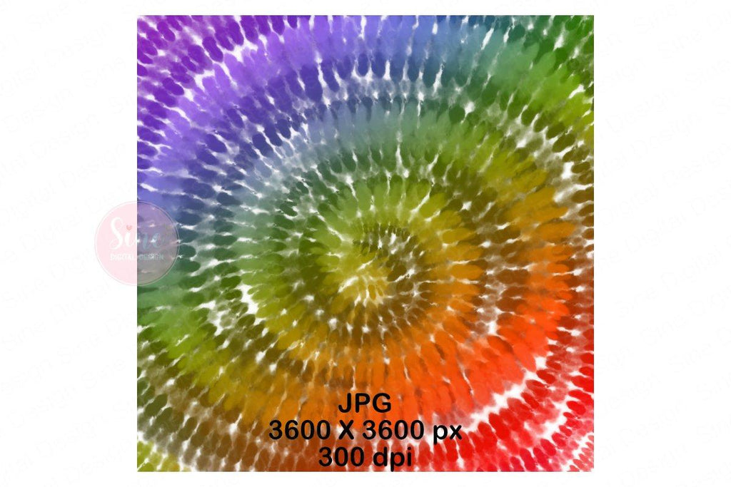 Rainbow Tie Dye Digital Papers Background Pack - So Fontsy