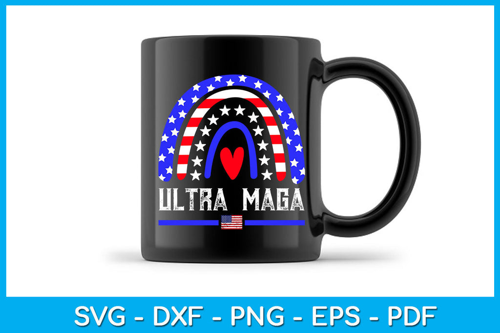 Rainbow USA Flag Ultra Maga SVG PNG PDF Cut File - So Fontsy