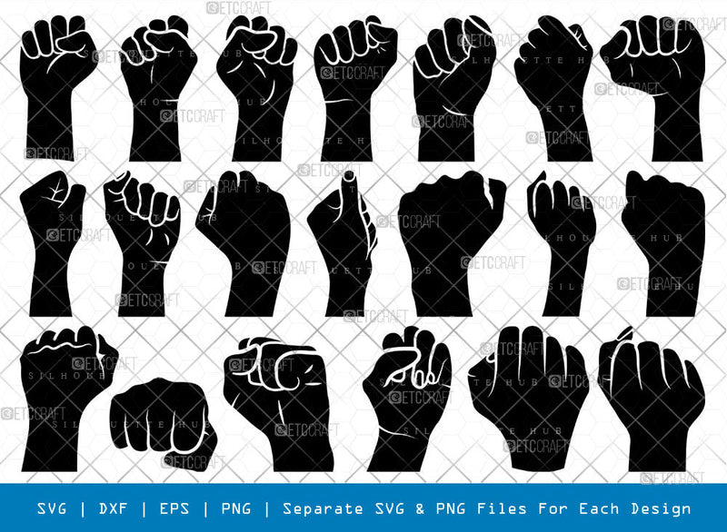 Raised Fist SVG, Hands Silhouette, Generation Hands Svg, Hands Svg ...