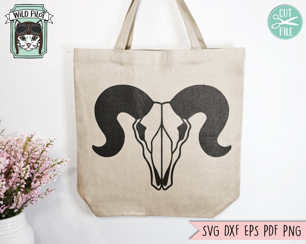 Ram Skull SVG Cut File, Ram Skull PNG, Mystical svg, Animal Skull svg ...