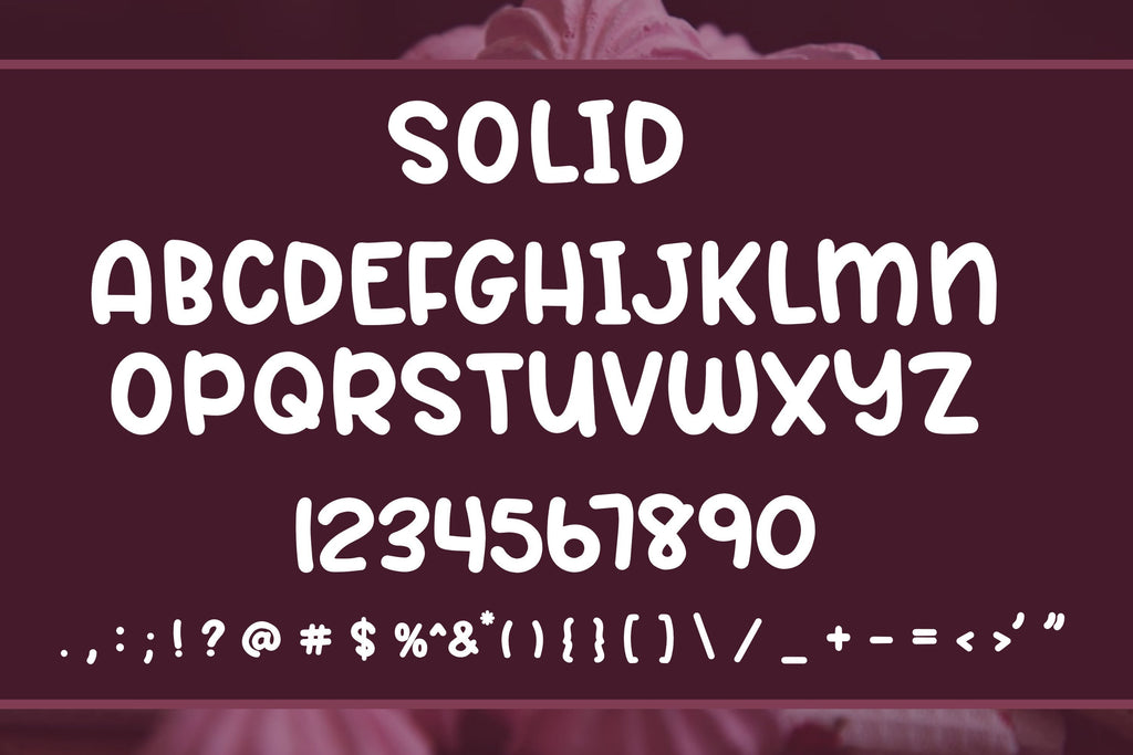 Raspberry Meringue Font Trio - Solid, Highlighted, Outlined - So Fontsy