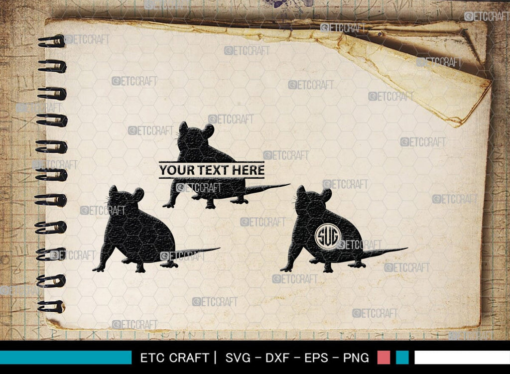 Rat Monogram, Rat Silhouette, Rat SVG, Field Mouse Svg, Mouse Svg, Mice ...