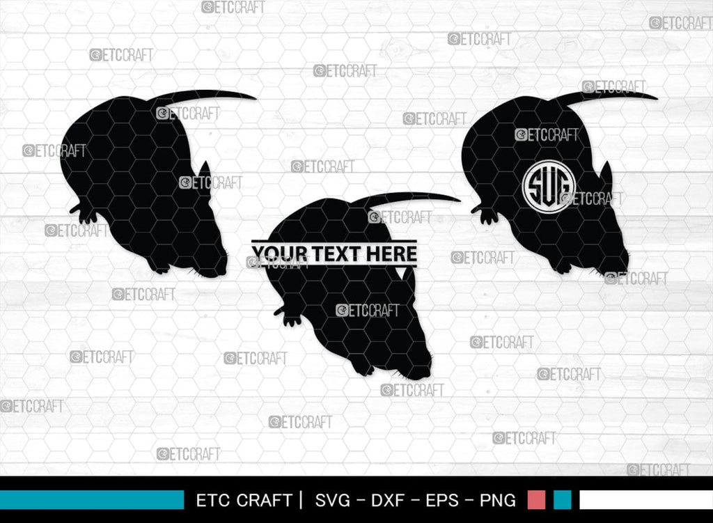 Rat Monogram, Rat Silhouette, Rat SVG, Field Mouse Svg, Mouse Svg, Mic ...