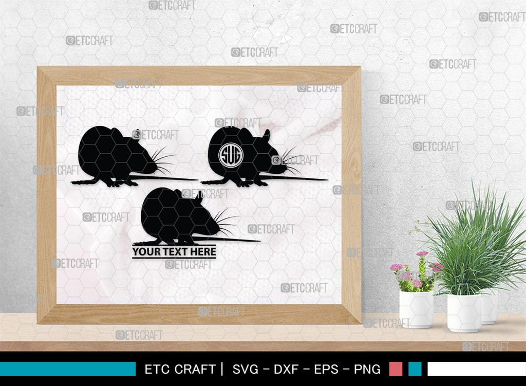 Rat Monogram, Rat Silhouette, Rat SVG, Field Mouse Svg, Mouse Svg, Mice ...