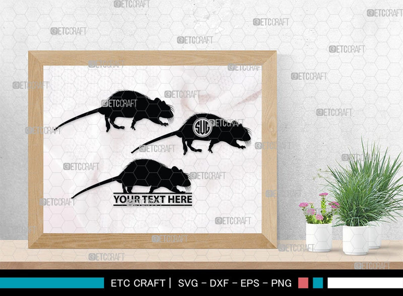 Rat Monogram, Rat Silhouette, Rat SVG, Field Mouse Svg, Mouse Svg, Mice ...