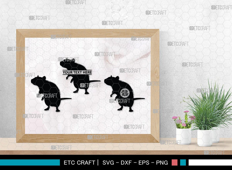 Rat Monogram, Rat Silhouette, Rat SVG, Field Mouse Svg, Mouse Svg, Mice ...