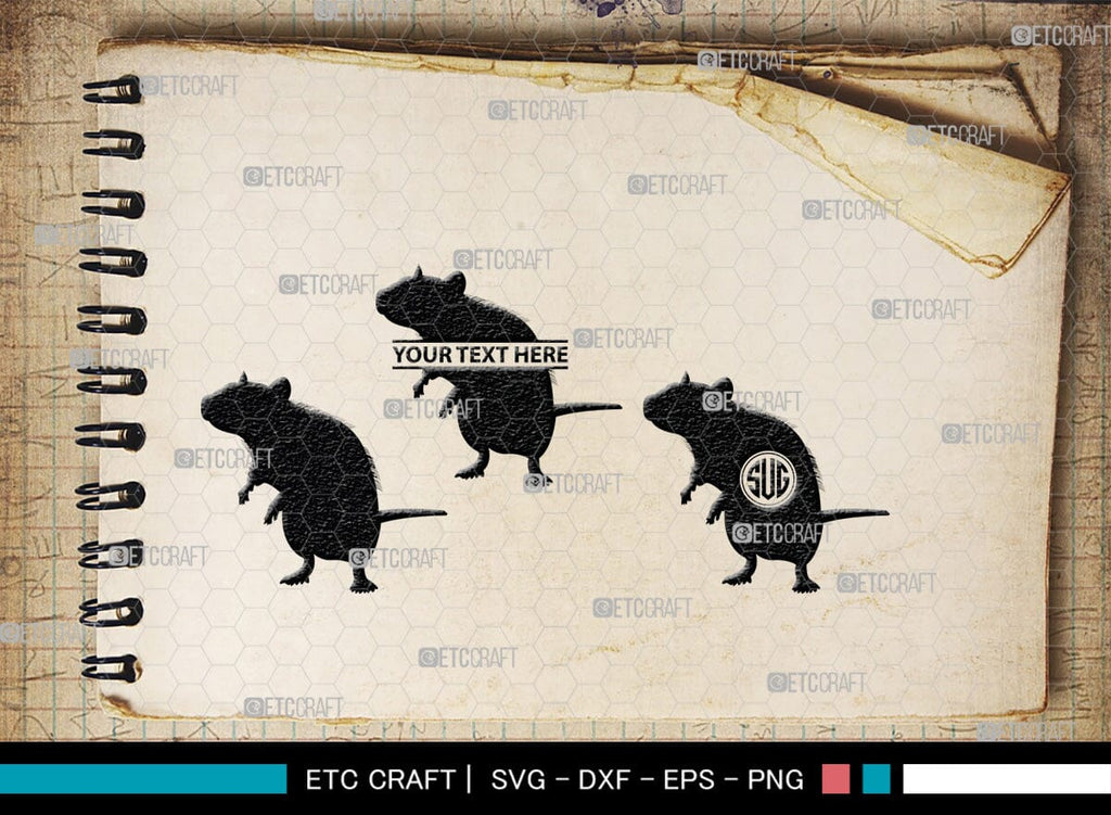 Rat Monogram, Rat Silhouette, Rat SVG, Field Mouse Svg, Mouse Svg, Mice ...