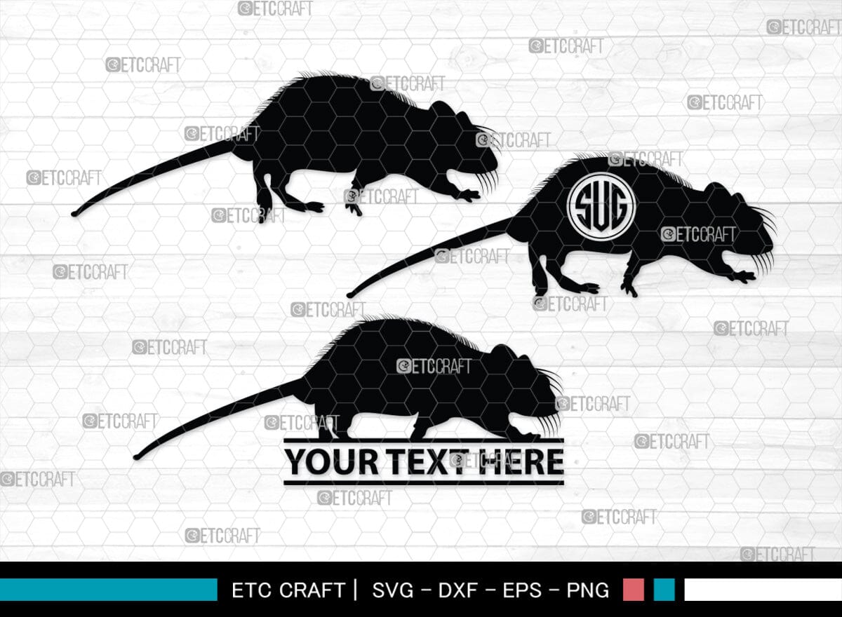 Rat Monogram, Rat Silhouette, Rat SVG, Field Mouse Svg, Mouse Svg, Mice ...
