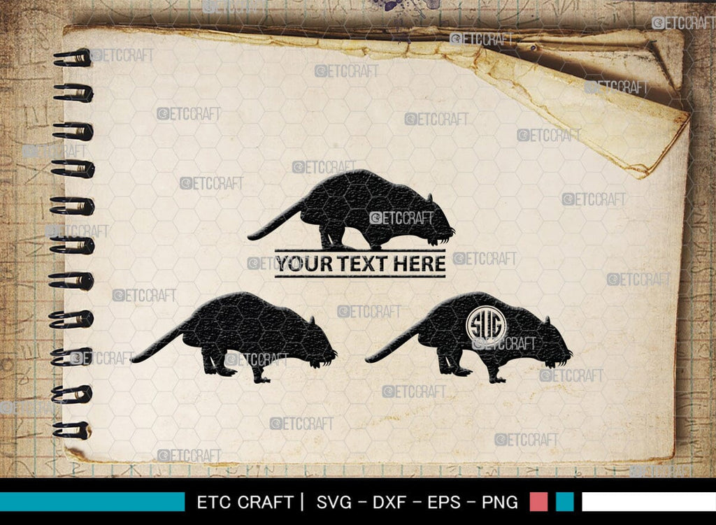 Rat Monogram, Rat Silhouette, Rat SVG, Field Mouse Svg, Mouse Svg, Mice ...