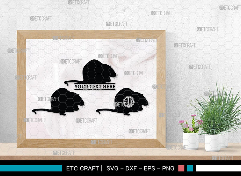 Rat Monogram, Rat Silhouette, Rat SVG, Field Mouse Svg, Mouse Svg, Mice ...