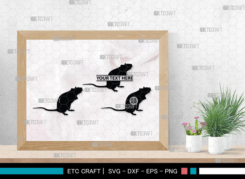 Rat Monogram, Rat Silhouette, Rat SVG, Field Mouse Svg, Mouse Svg, Mice ...