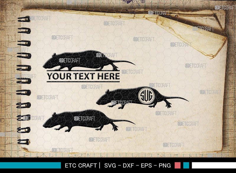 Rat Monogram, Rat Silhouette, Rat SVG, Field Mouse Svg, Mouse Svg, Mice ...