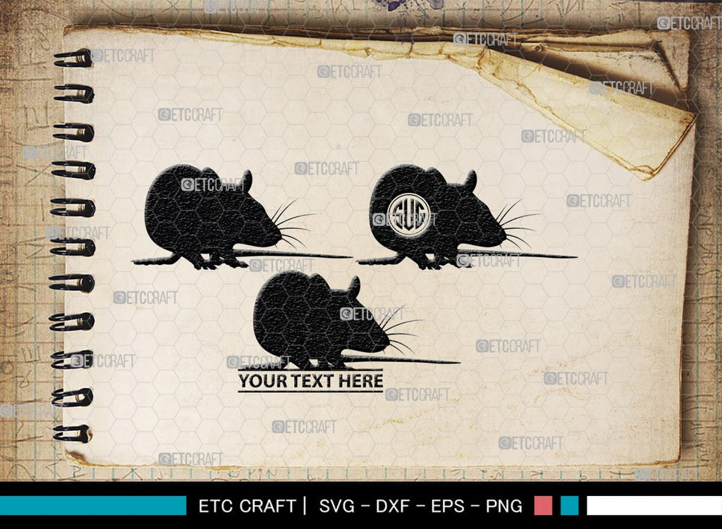 Rat Monogram, Rat Silhouette, Rat SVG, Field Mouse Svg, Mouse Svg, Mice ...