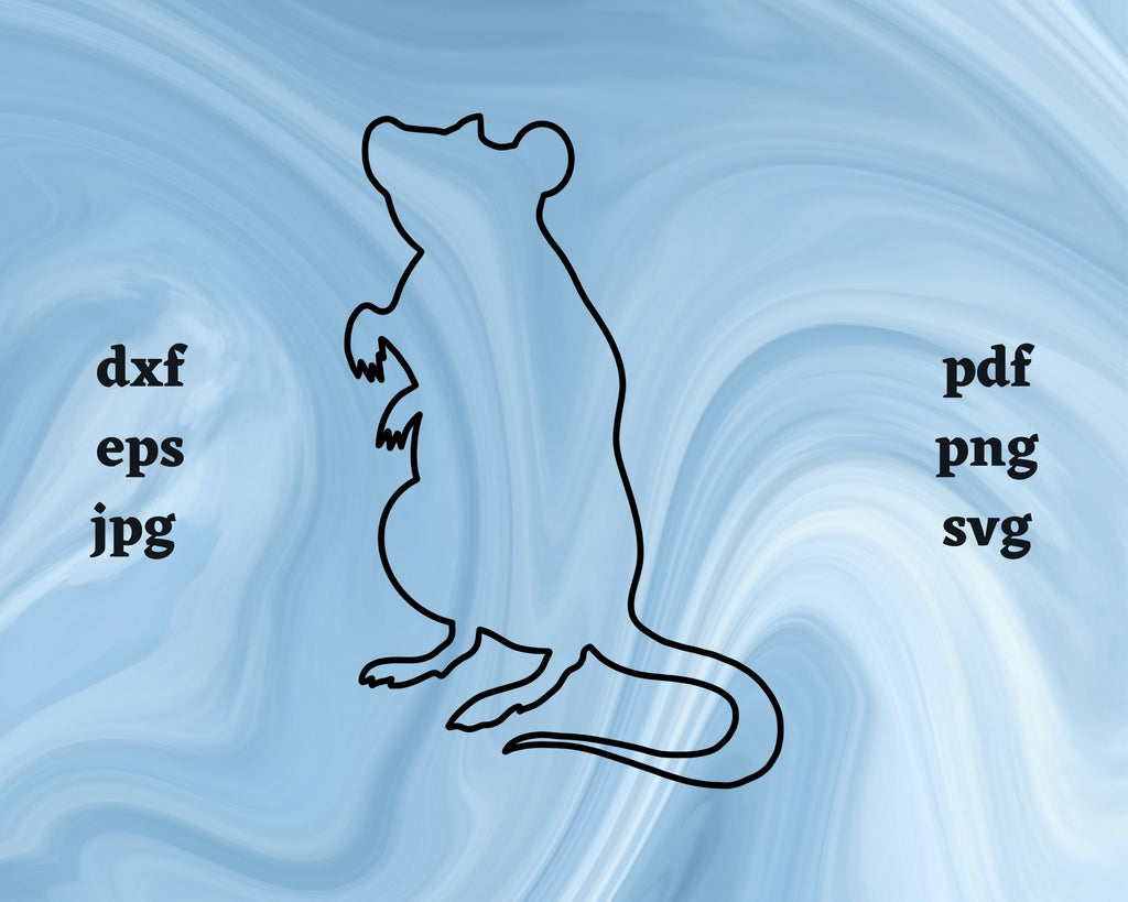 Rat Outline SVG Cut File - So Fontsy