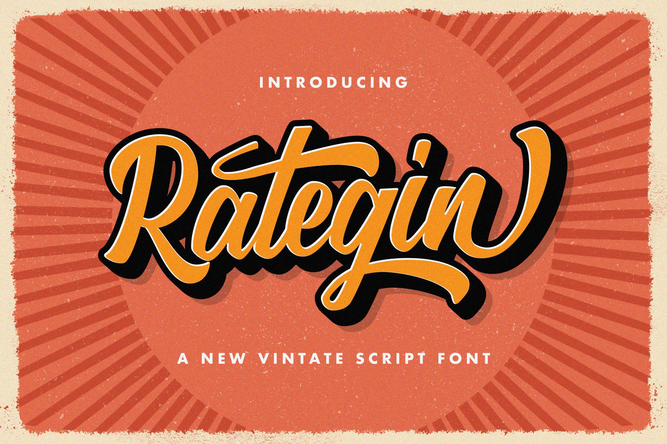 Rategin - Vintage Script Font - So Fontsy