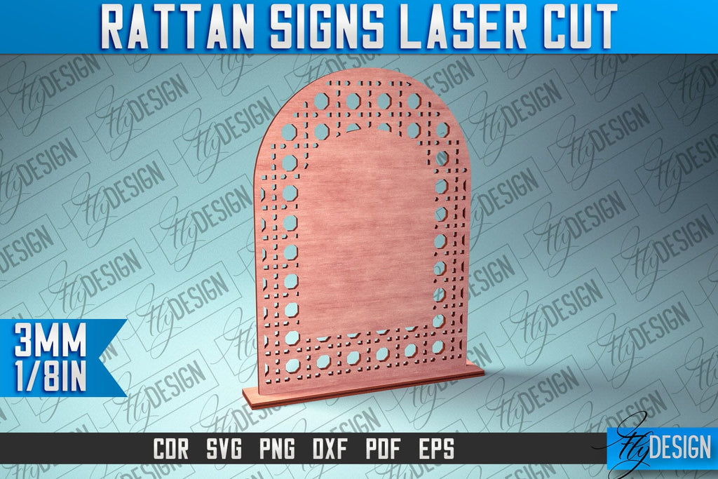 Rattan Sign Laser Cut SVG | Laser Cut SVG Design - So Fontsy