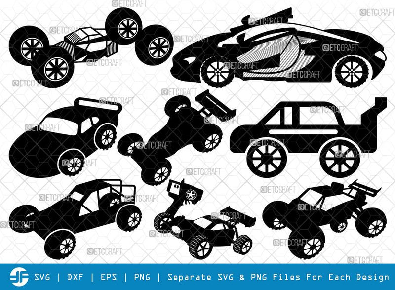 Rc Car SVG Cut Files | Racing Car Silhouette - So Fontsy