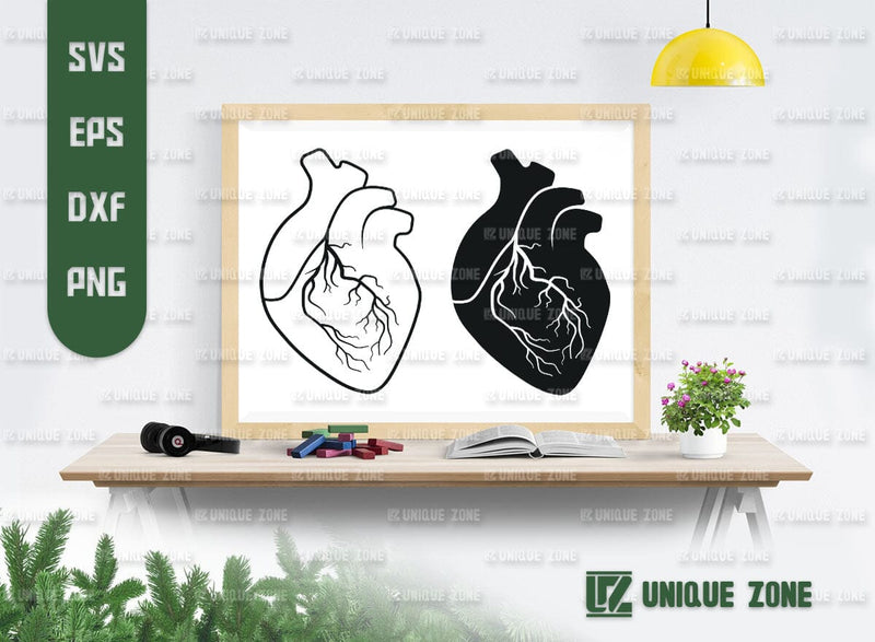 Realistic Heart SVG Bundle, Heart Silhouette, Real Human Heart Svg ...