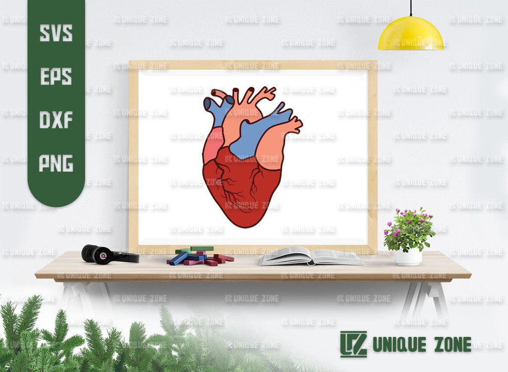 Realistic Heart SVG Bundle, Heart Silhouette, Real Human Heart Svg ...
