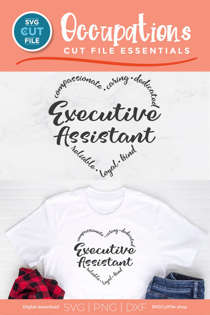 Executive administrative assistant svg for Cricut or Silhouette - So Fontsy
