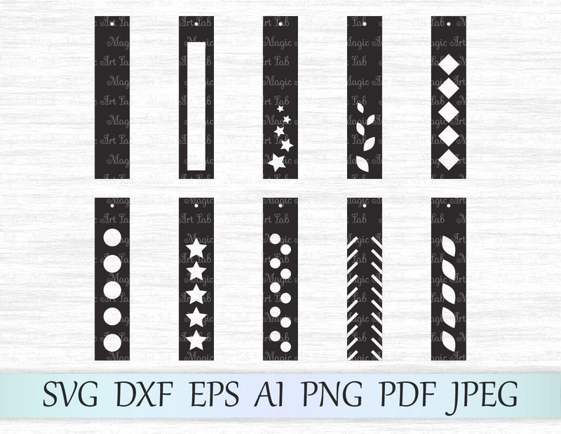 Rectangle earrings cut files - So Fontsy