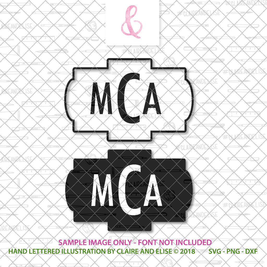 Rectangular Monogram Frame - Label Frame - SVG PNG DXF - So Fontsy