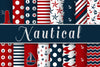 Red and Navy Blue Nautical Designs Digital Paper - So Fontsy