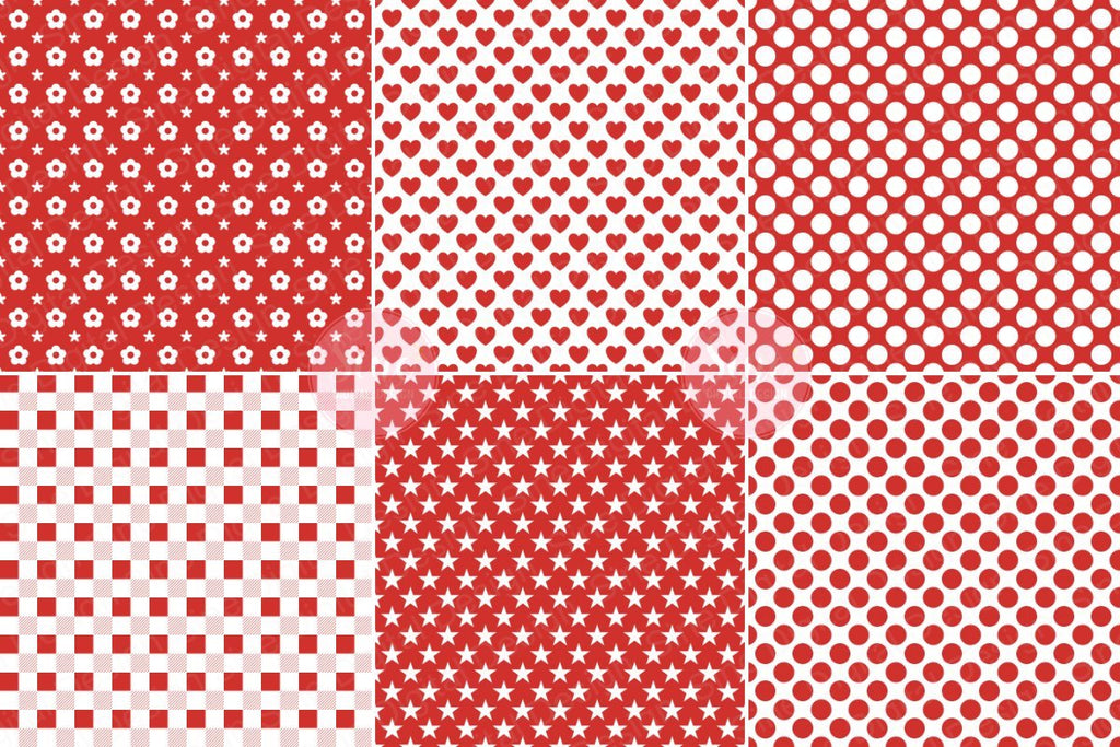 Red and White Pattern Seamless Digital Paper Backgrounds - So Fontsy
