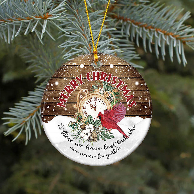 Red Cardinal Memorial Ornament PNG, Round Christmas PNG, Never ...
