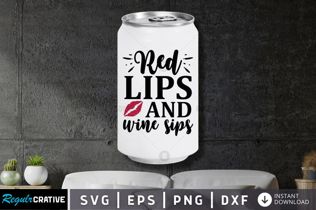 Red lips and wine sips SVG - So Fontsy