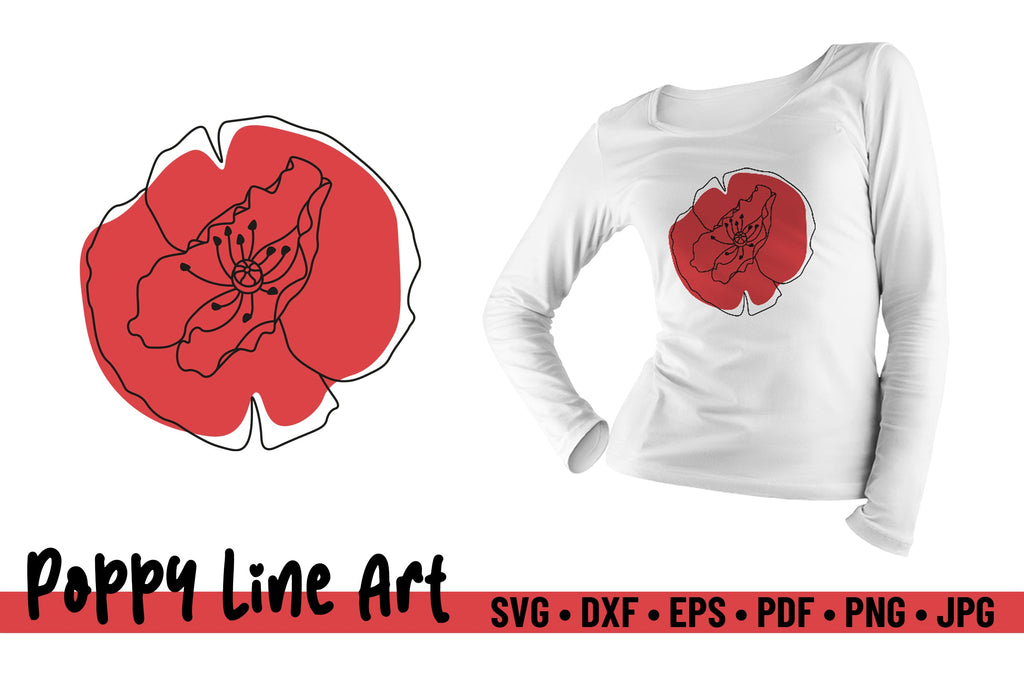 Red Poppy Flower SVG - So Fontsy